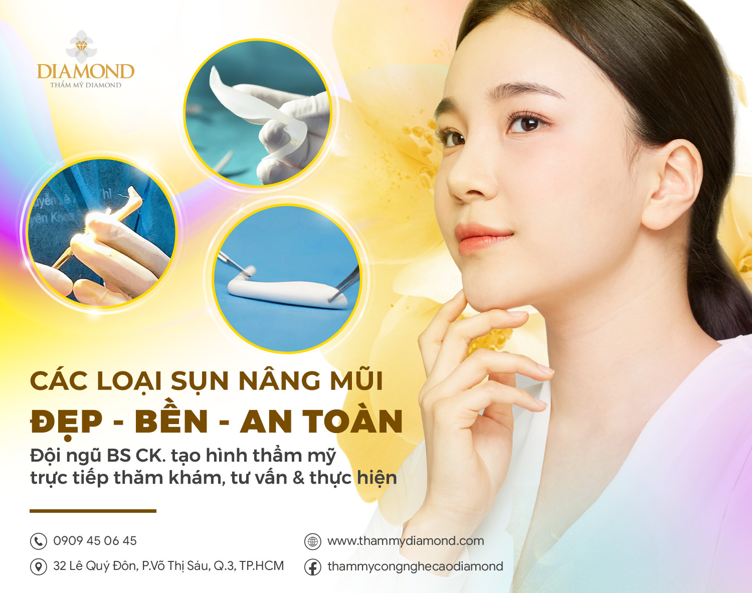 Các loại sụn nâng mũi đẹp - bền - an toàn - Thẩm Mỹ Diamond